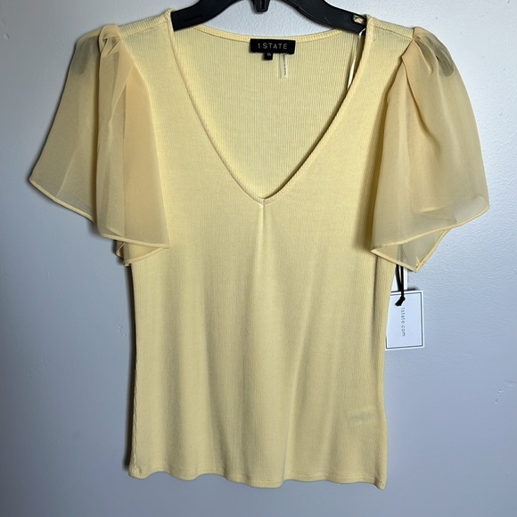 1. State | Tops | Nwt Super Cute Sheer Sleeve Top | Poshmark